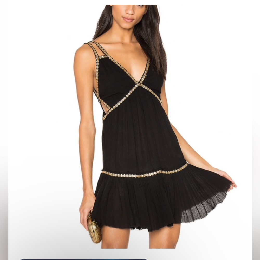 Free People One Shine Marisol Black Embellished Mini … - Gem